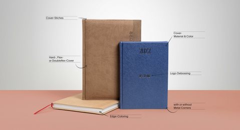 Custom-made book planners with your logo.